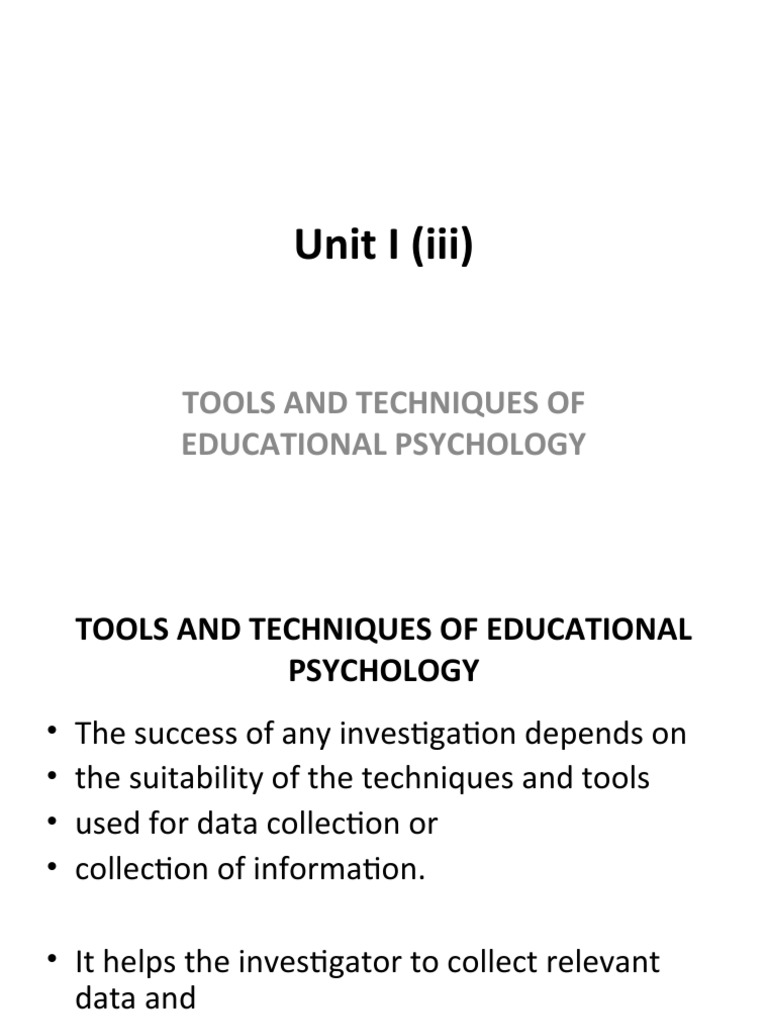 Tools and Techniqued of Educational Psychology | PDF | Questionnaire ...