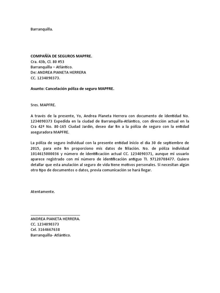 Carta Anulacion Mapfre | PDF