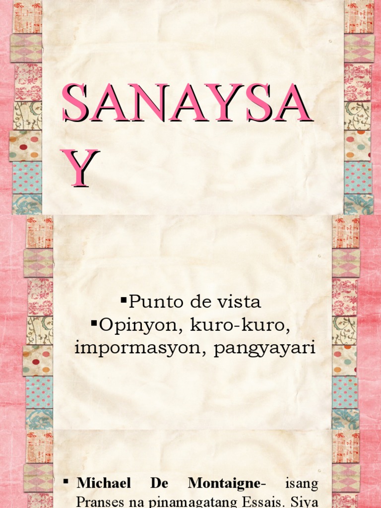 Sanaysay | PDF