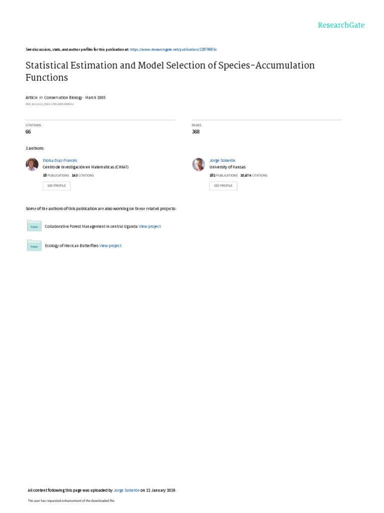 Statistical Estimation and Model Selection of Spec | PDF | Statistics ...