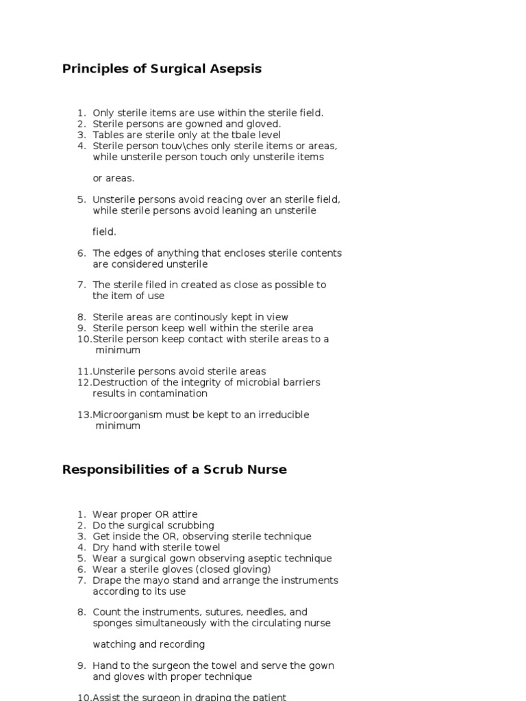 Principles of Surgical Asepsis | PDF | Surgery | Breast Cancer