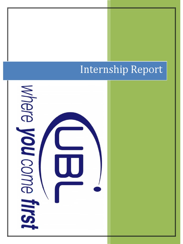UBL Internship Report | PDF | Cheque | Transaction Account