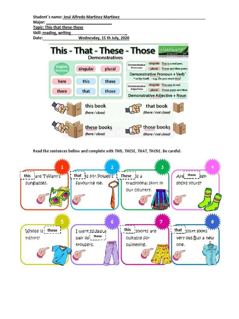 This-That-These-Those Worksheet | PDF | Clothing