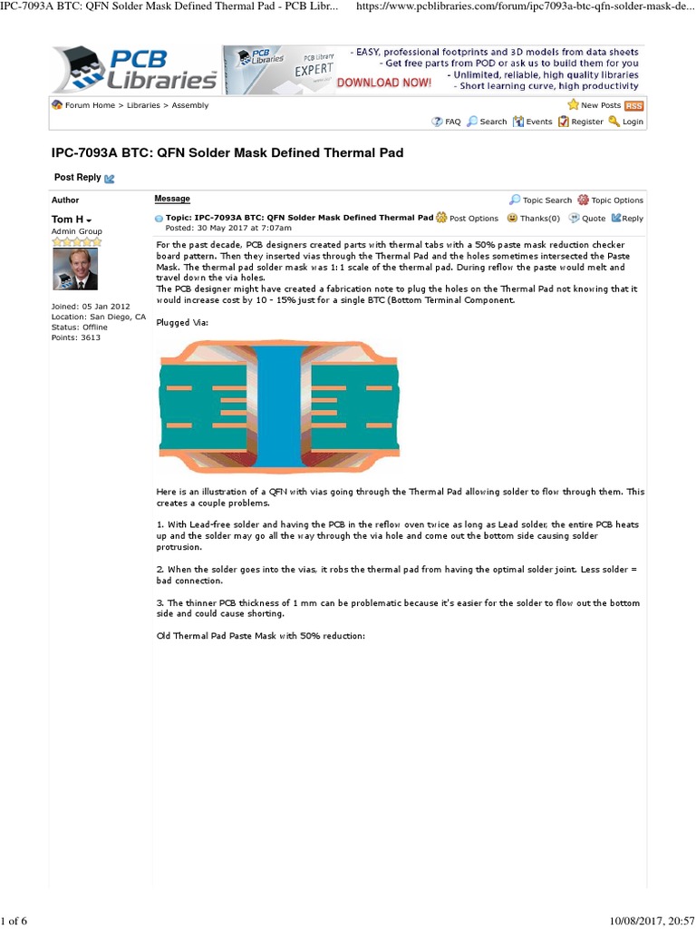IPC-7093A BTC - QFN Solder Mask Defined Thermal Pad | PDF | Printed Circuit Board | Electrical ...