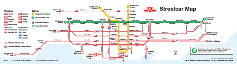 TTC StreetcarMap 2017-12 PDF | PDF | Rail Transport | Transport ...