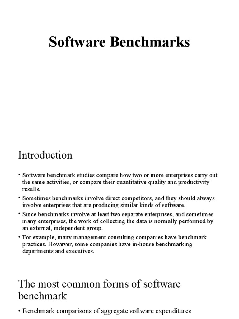 3.software Benchmarks | PDF