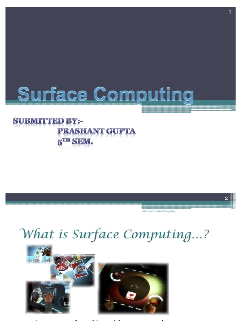 Surface Computing | PDF | Touchscreen | Infrared