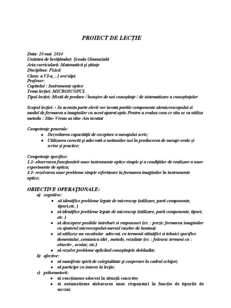 Proiect de Tehnologie Didactică | PDF