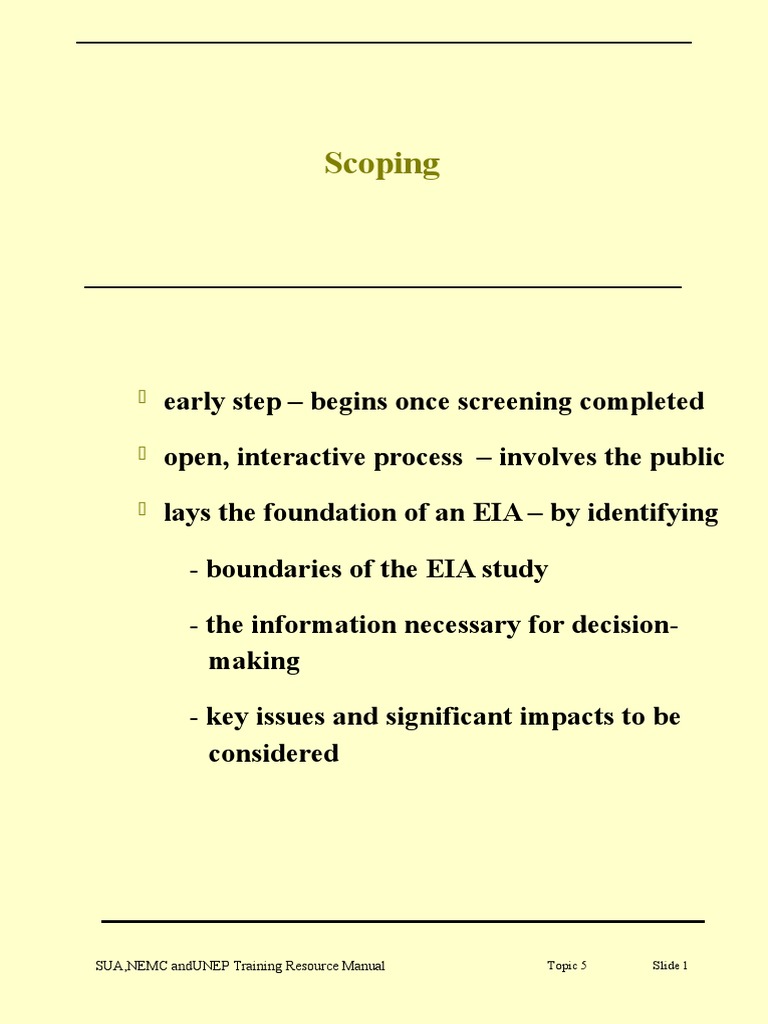 EIA Scoping Process Guide | PDF | Environmental Impact Assessment ...