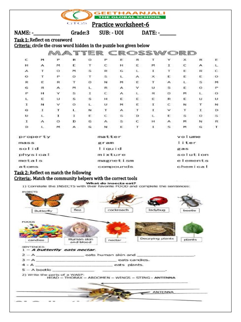 Practice Worksheet-6: NAME: - Grade:3 Sub: - Uoi DATE | PDF