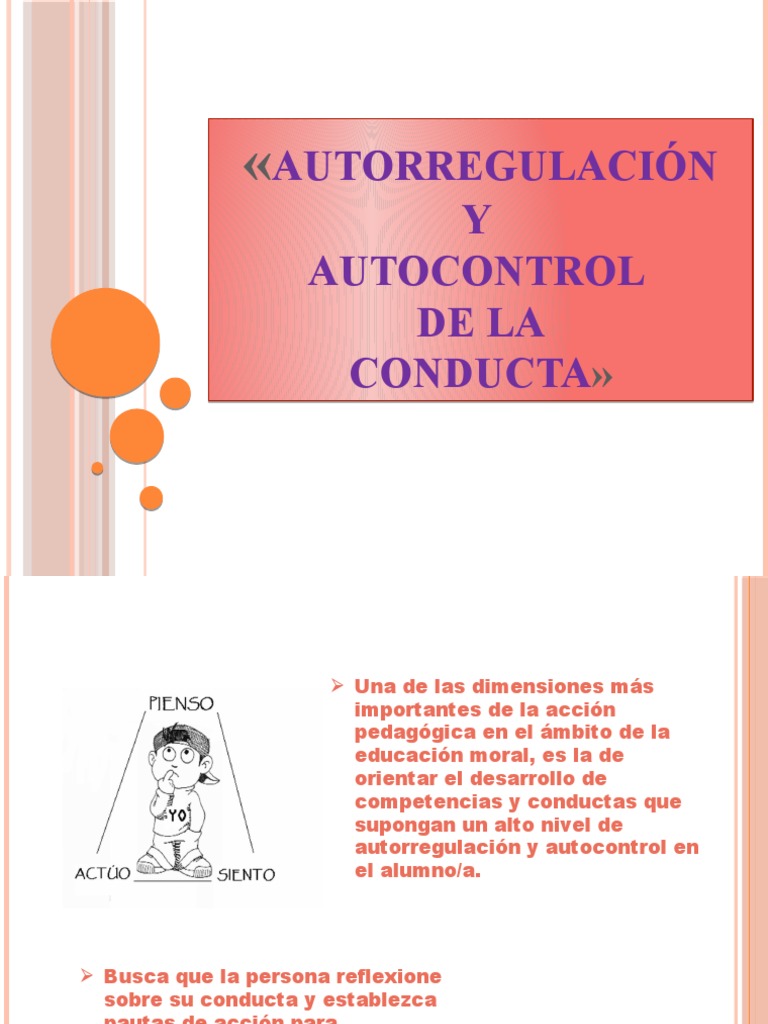 Autocontrol y autorregulación conductual | PDF | Relaciones personales ...