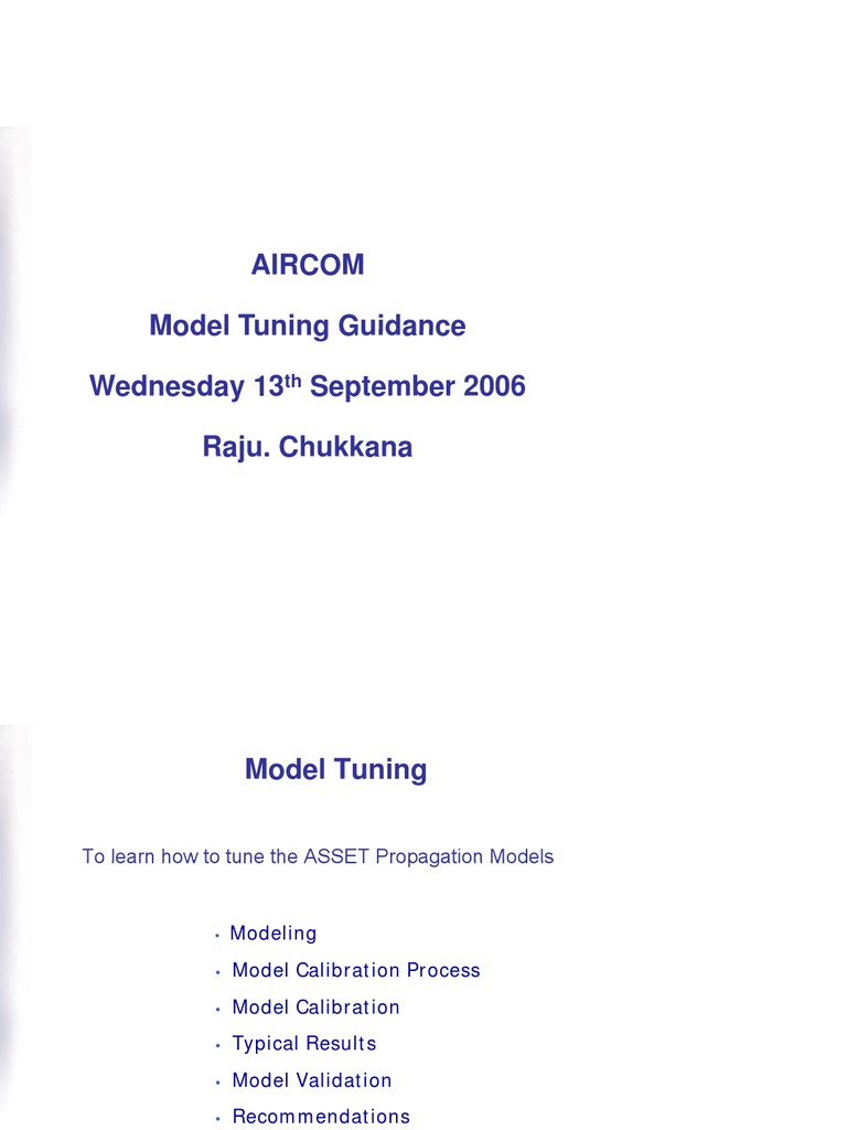 ASSET Propagation Model Tuning Guide | PDF | Antenna (Radio) | Radio ...