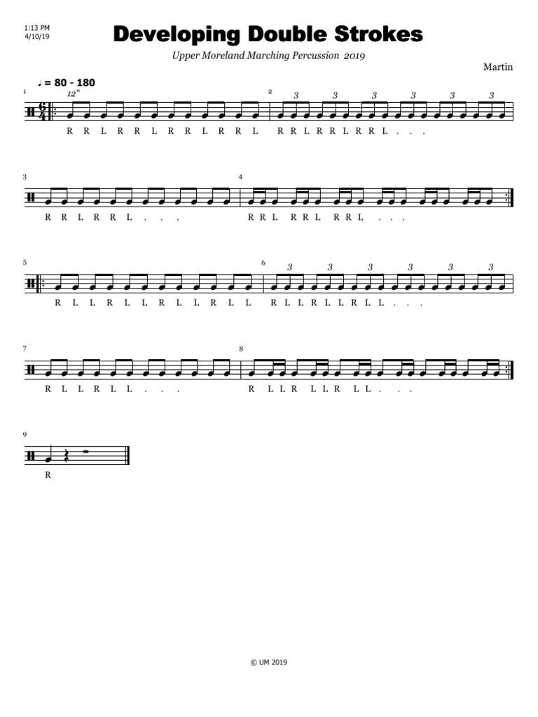 Developing Double Strokes | PDF