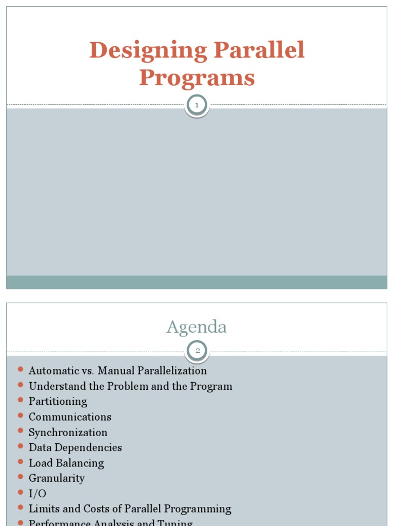 5 Designing Parallel Programs Pdf Parallel Computing Computer Engineering