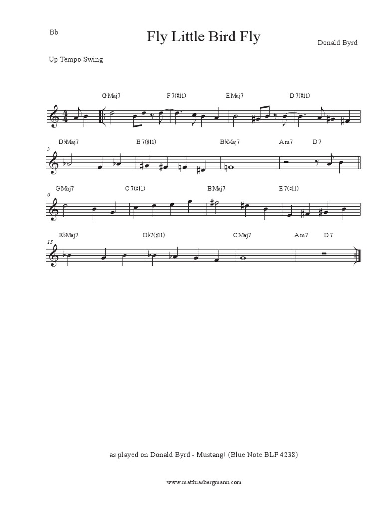 Fly Little Bird Fly - Donald Byrd | PDF