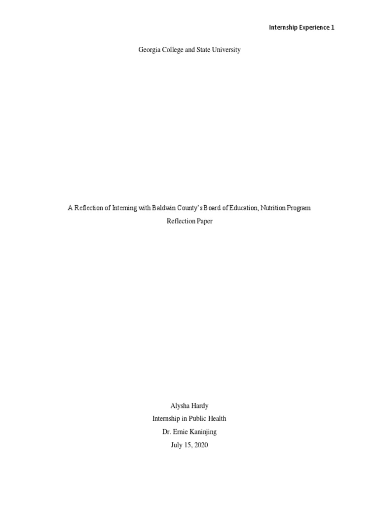 Internship Reflection Paper | PDF | Physical Education | Internship
