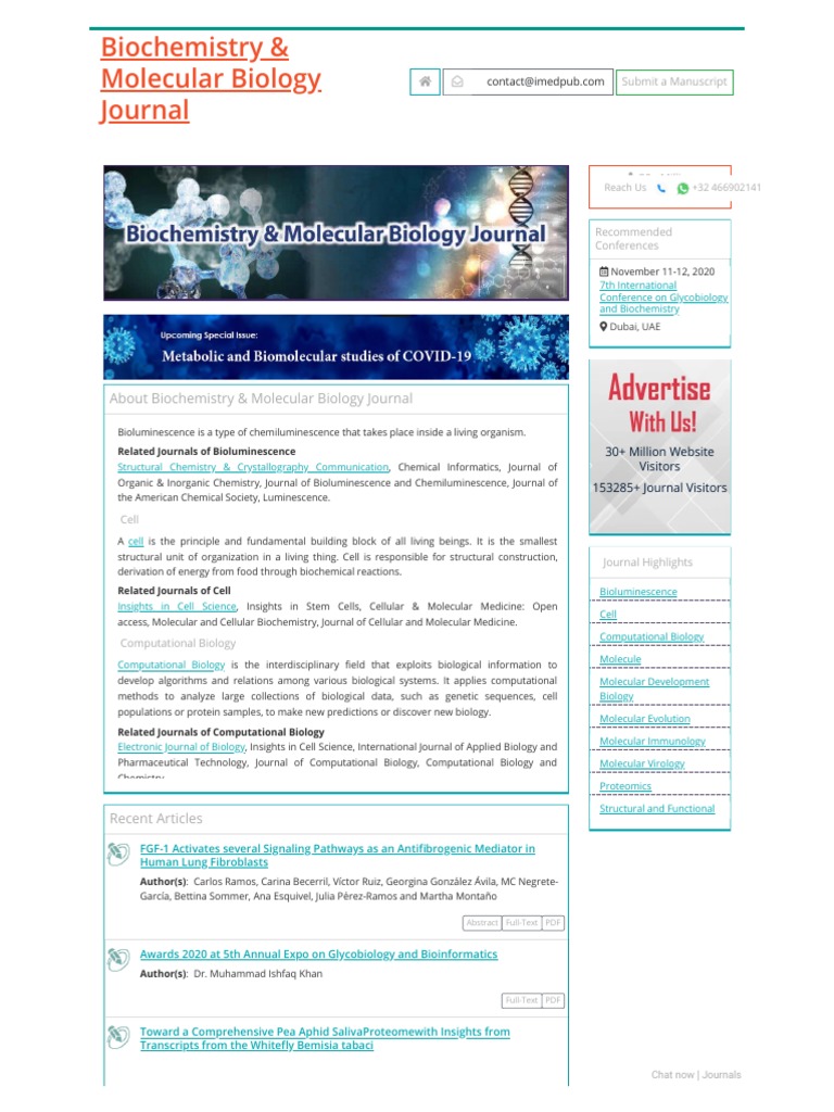Biochemistry & Molecular Biology Journal - Open Access Journal | PDF ...