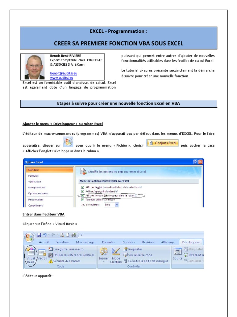 EXCEL - Créer Sa Première Fonction VBA Sous EXCEL (WWW - Auditsi.eu ...