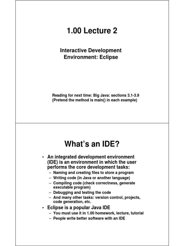 Interactive Development Environment: Eclipse | PDF | Integrated ...