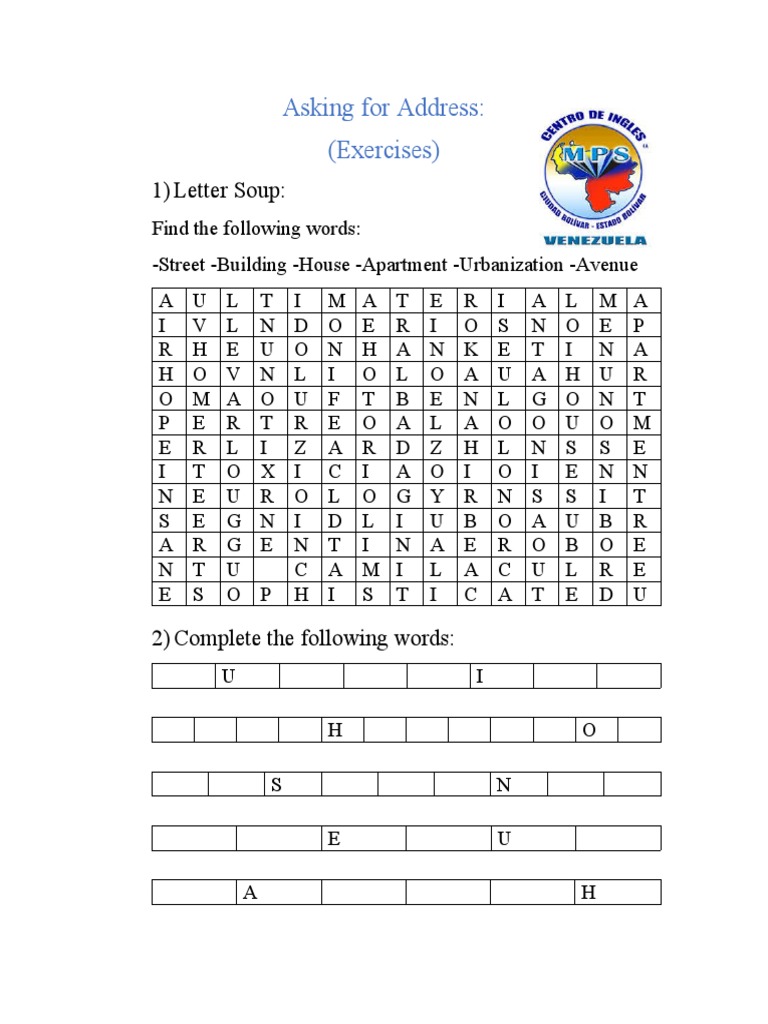 Asking For Address (Exercises) | PDF