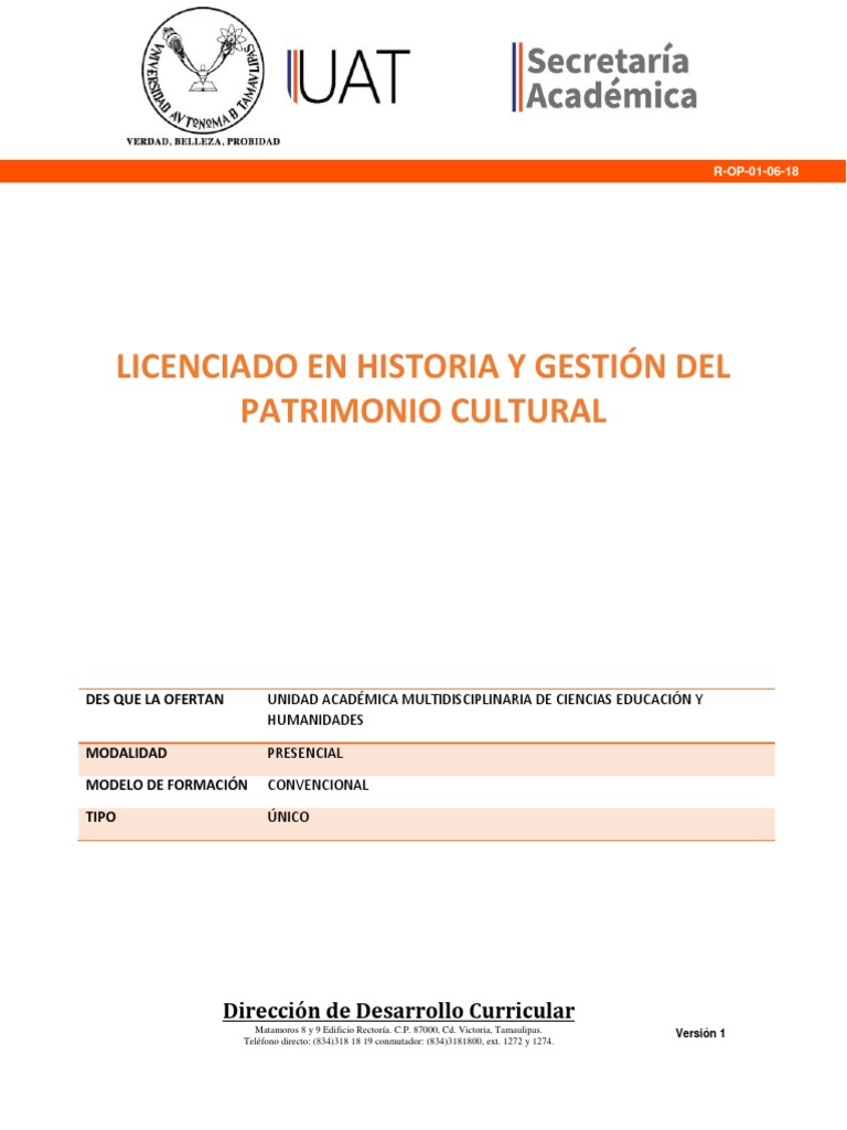 Licenciado en Historia y Gestion Del Patrimonio Cultural | PDF | Bienes (Ley) | Historiografía