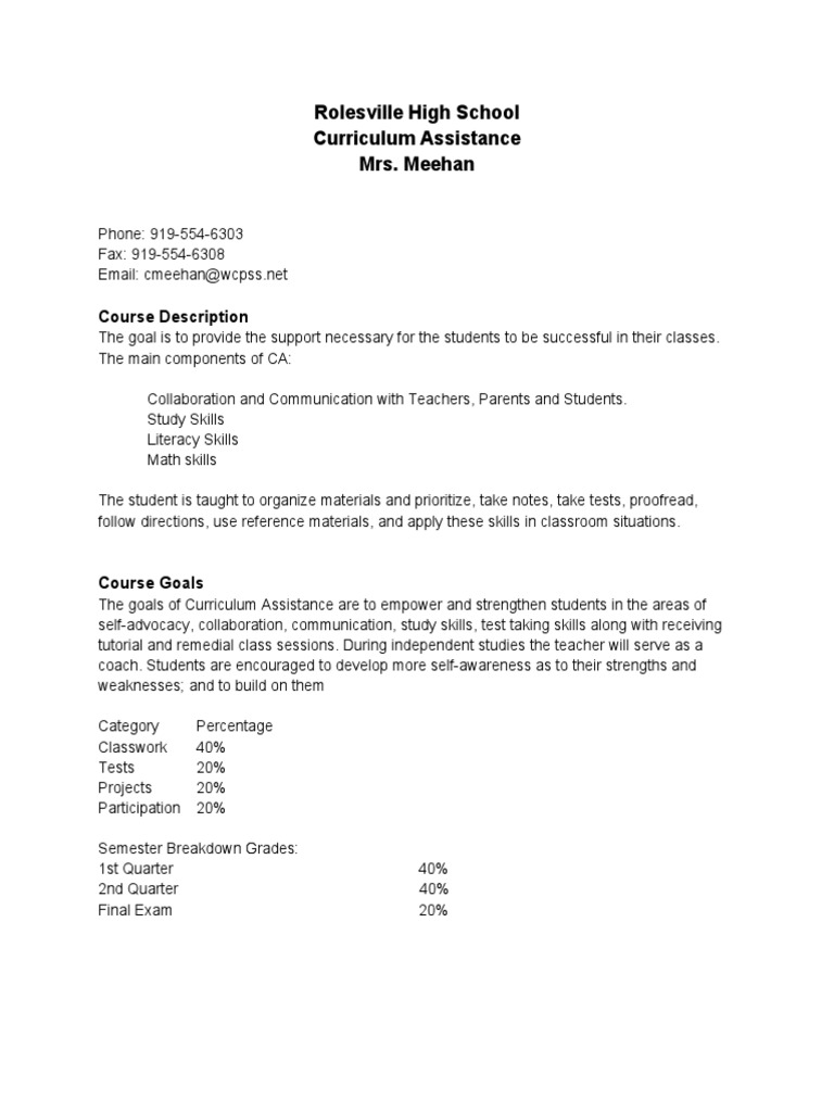 Ca Syllabus For Website | PDF | Individualized Education Program ...