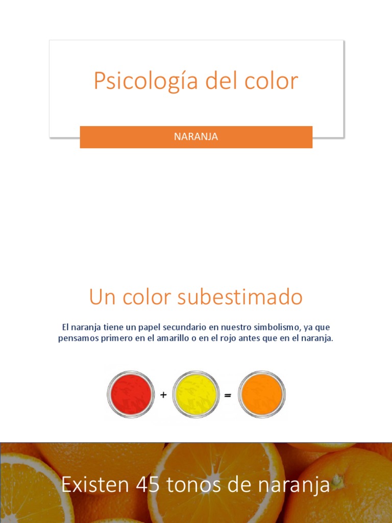 Psicología Del Color - Naranja | PDF | Color