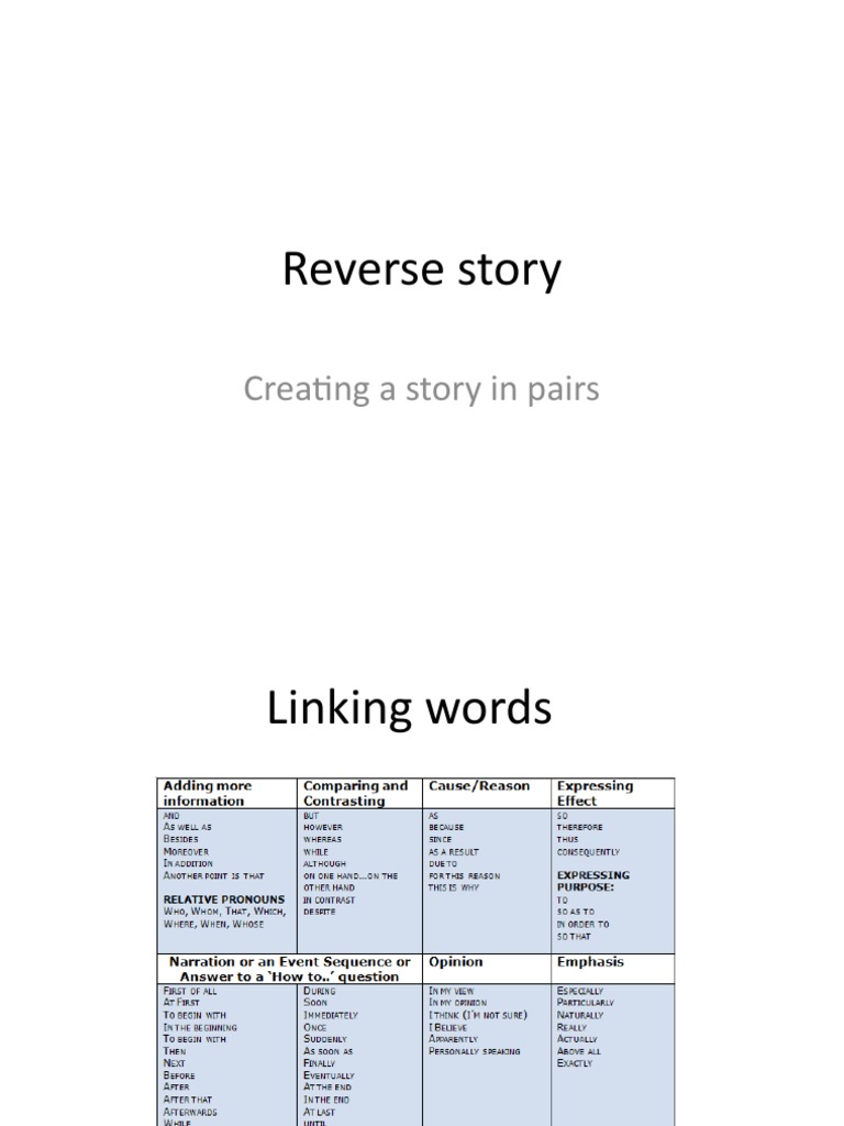 Reverse Story: Creating A Story in Pairs | PDF
