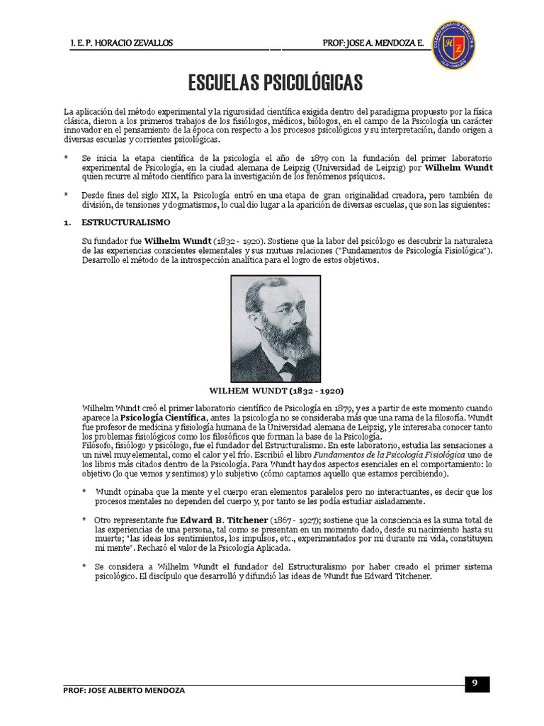 Sesion #01 Etapacientifica - Escuelas Psicológicas - 3° Iib | PDF ...