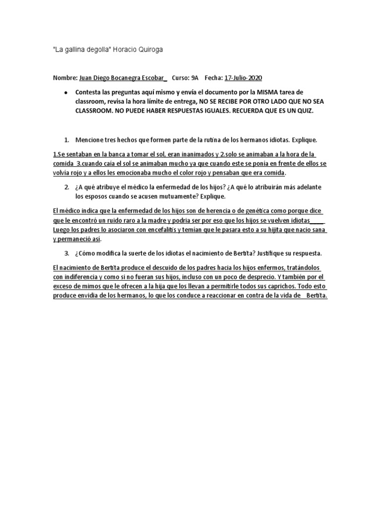 La Gallina Degolla - Horacio Quiroga | PDF