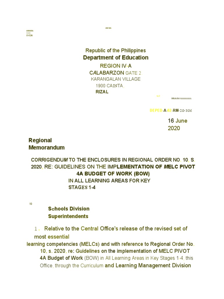 Reforming Regional Curriculum: Introducing the PIVOT 4A Budget of Work ...