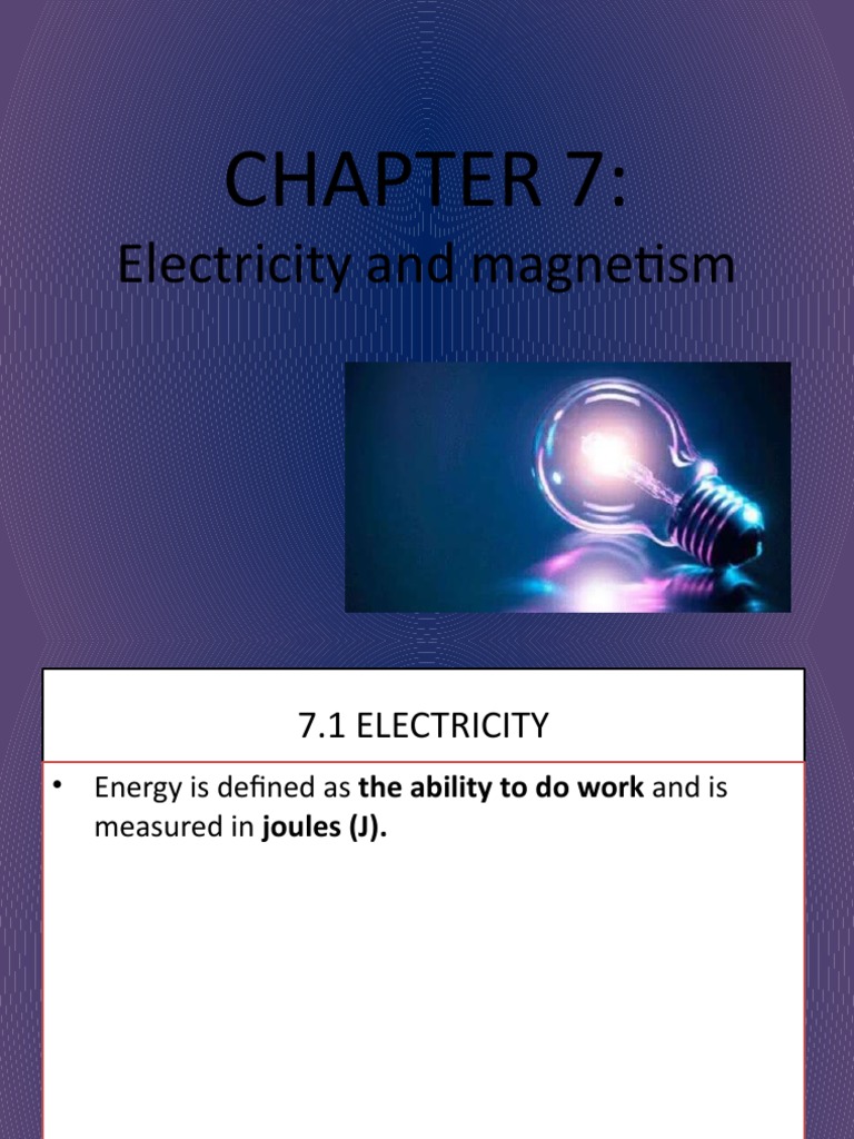 Electricity and Magnetism Overview | PDF | Electric Current | Energy ...