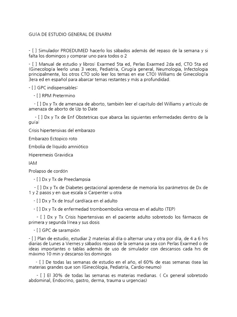 ENARM | PDF | Especialidades Medicas | Medicina CLINICA