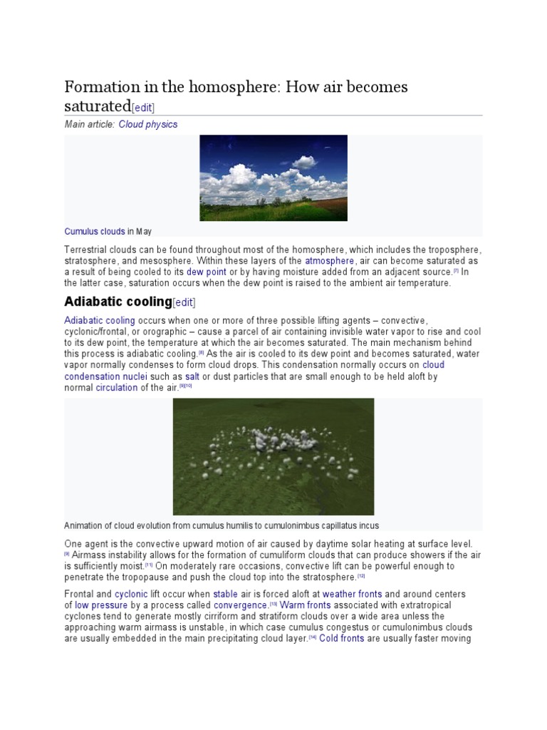 Formation in The Homosphere | PDF | Cloud | Atmosphere Of Earth