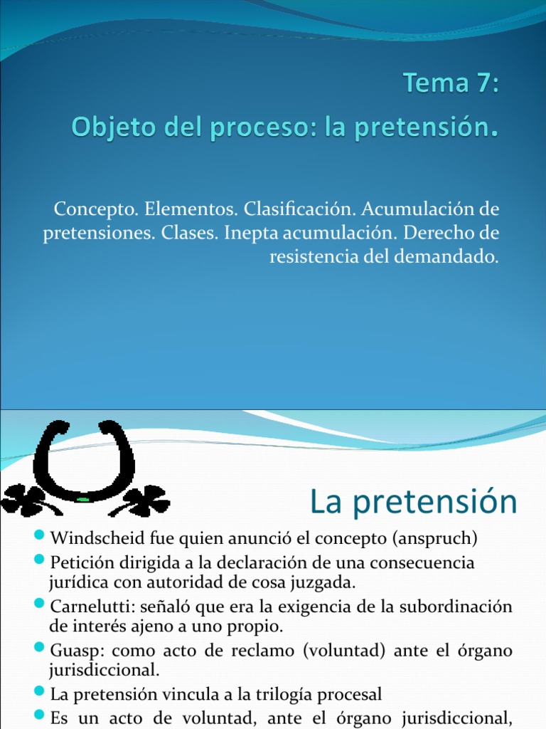 Pretensiones Procesales | PDF | Ley procesal | Sentencia (ley)