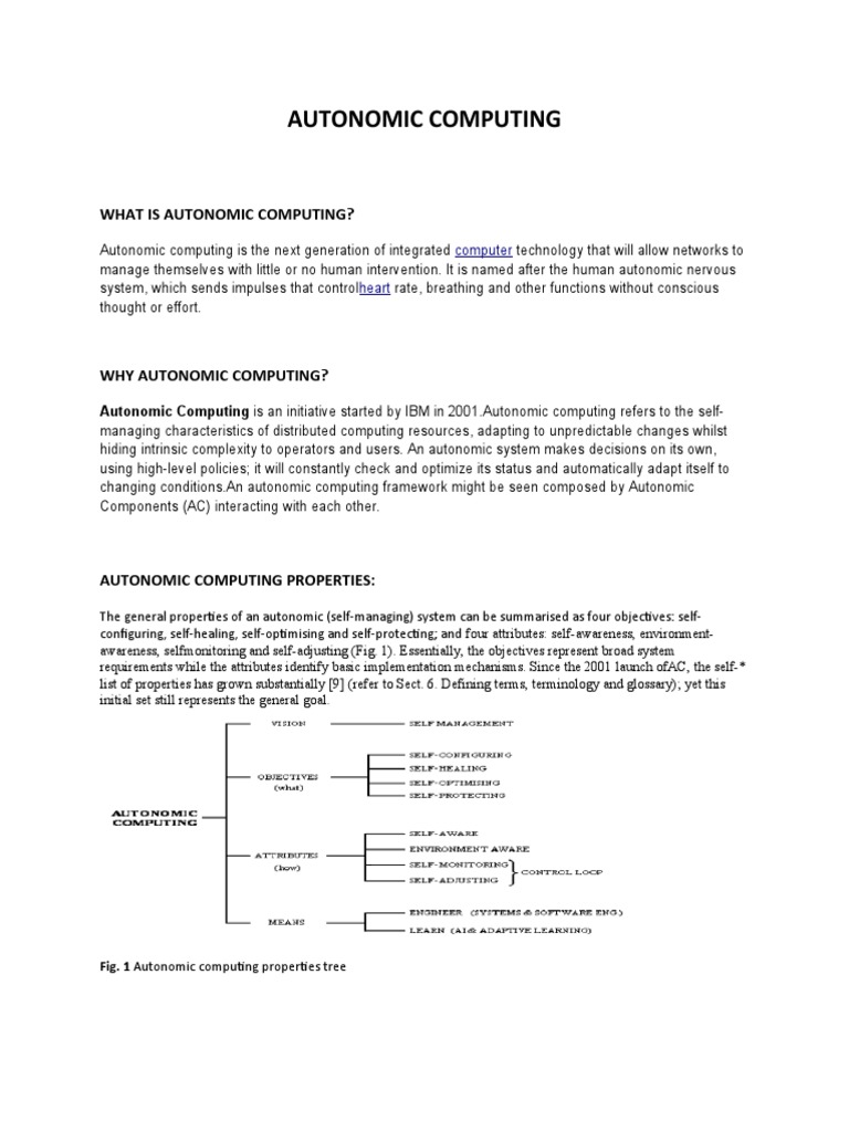 Autonomic Computing Pdf Computer Science Systems Science