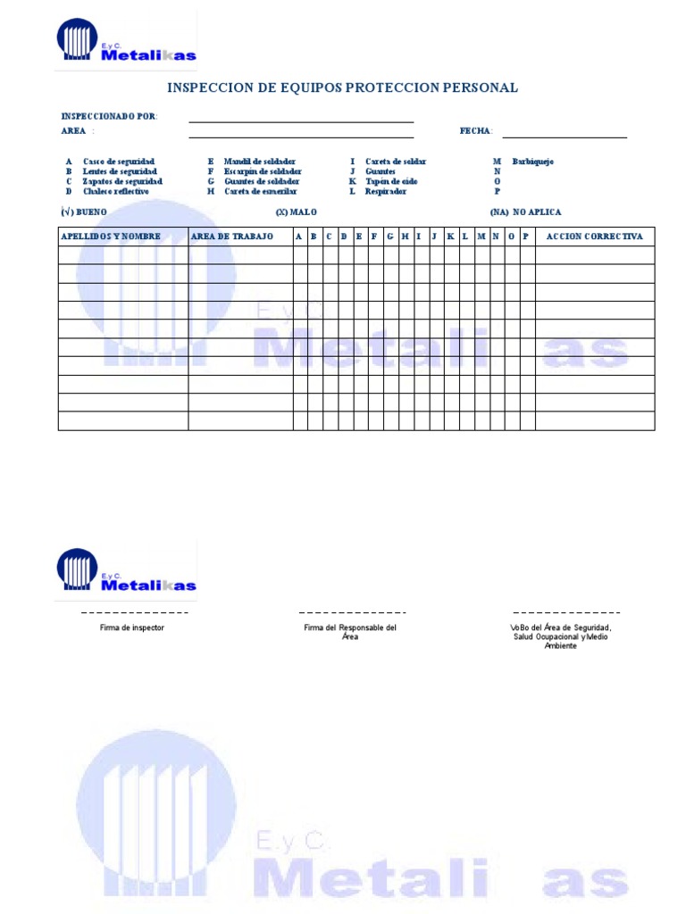 Inspeccion EPP | PDF