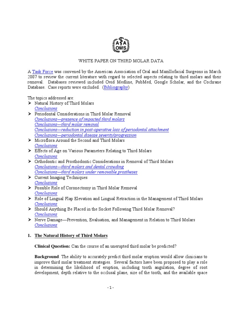 Third Molar White Paper | PDF