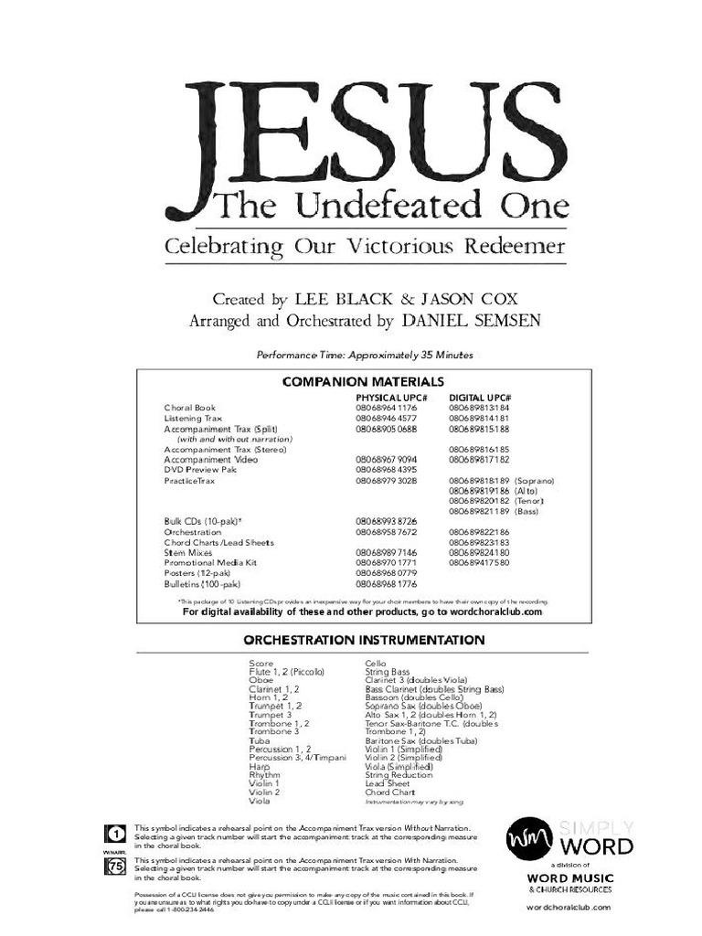 Chord Chart - Jesus The Undefeated One | PDF