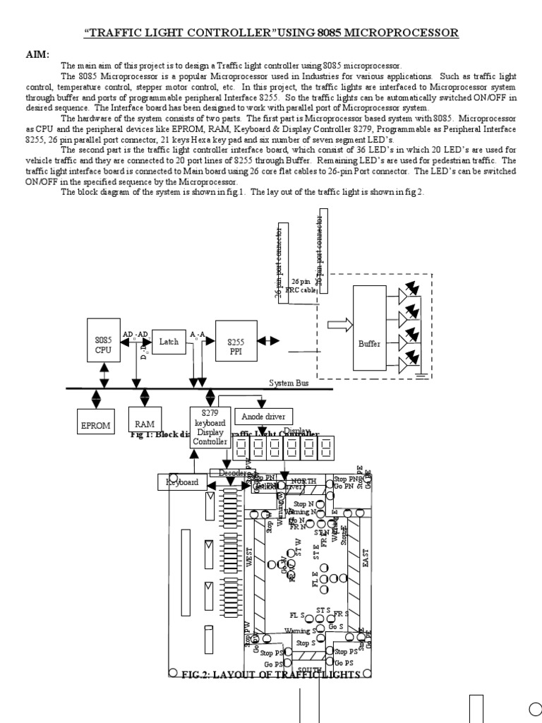 Microprocessor Based Traffic Light Control Project Clipart