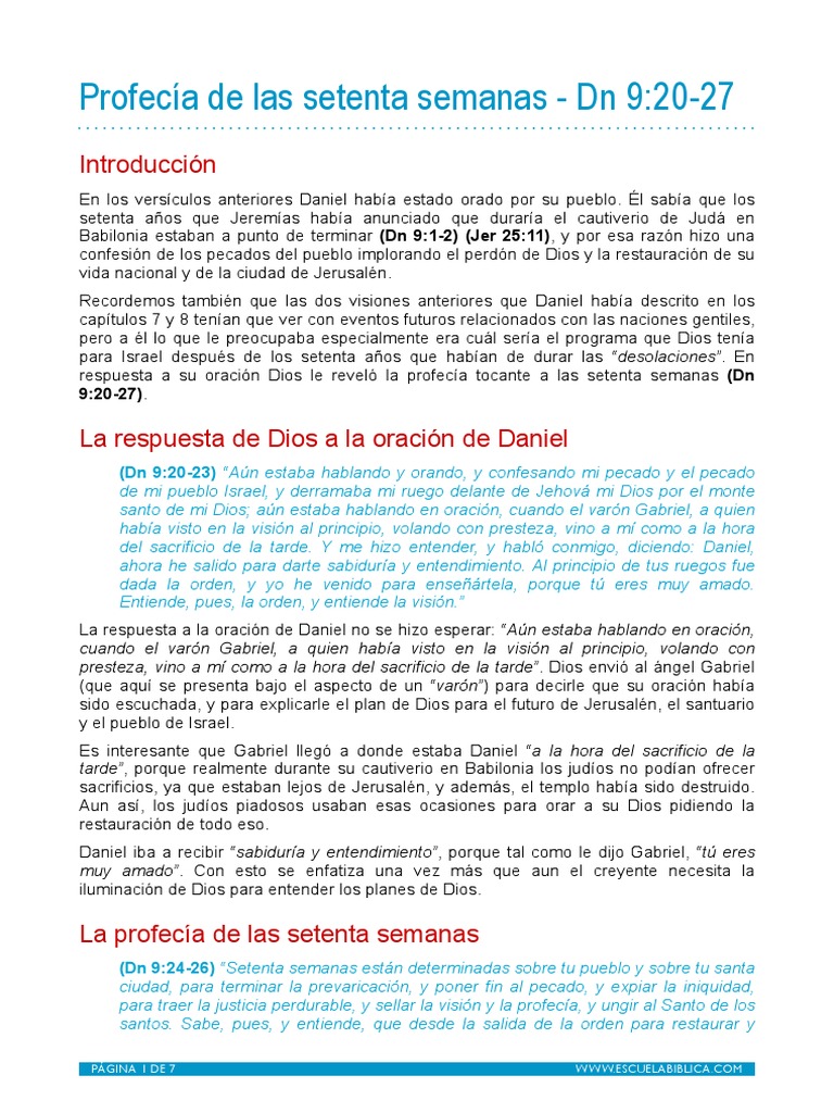 Profecia de Las Setenta Semanas | PDF | Daniel (figura bíblica) | Jesús