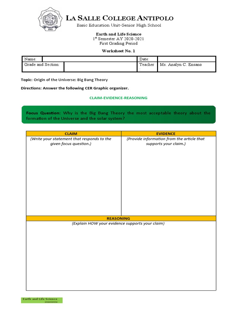 Big Bang Theory CER Organizer | PDF