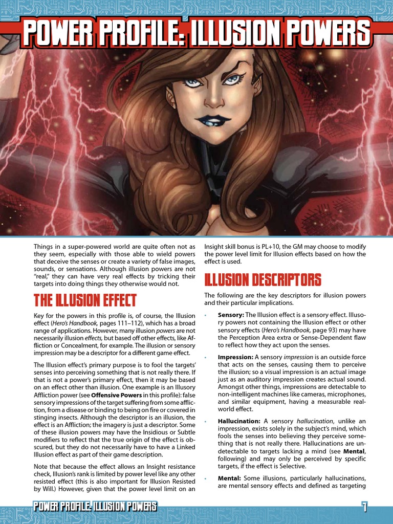 Power Profile - Illusion Powers PDF | PDF | Illusion | Perception