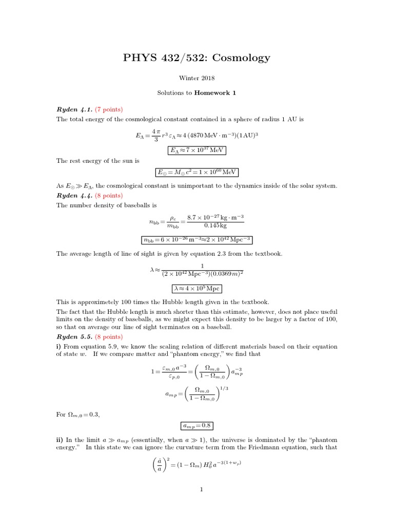 Sol Barbara Ryden Cap 4 PDF | PDF | Redshift | Universe