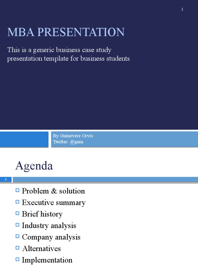 MBA Case Study Presentation Template | PDF | Swot Analysis | Economies