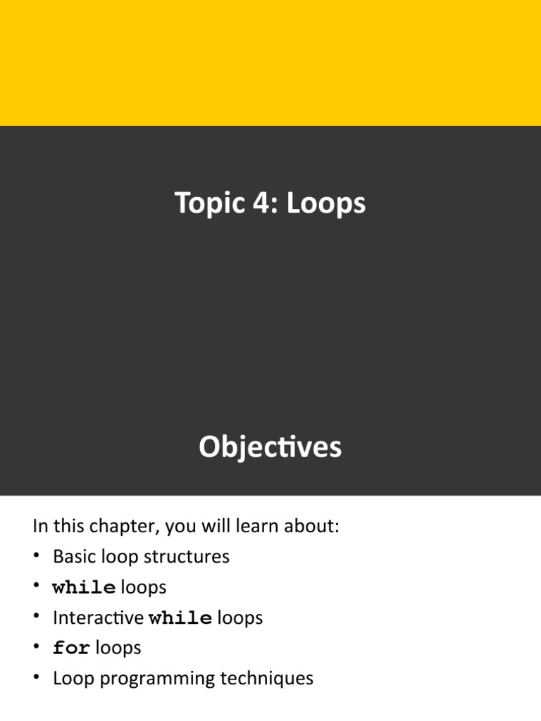 Week 6 - Loops | PDF | Control Flow | C++
