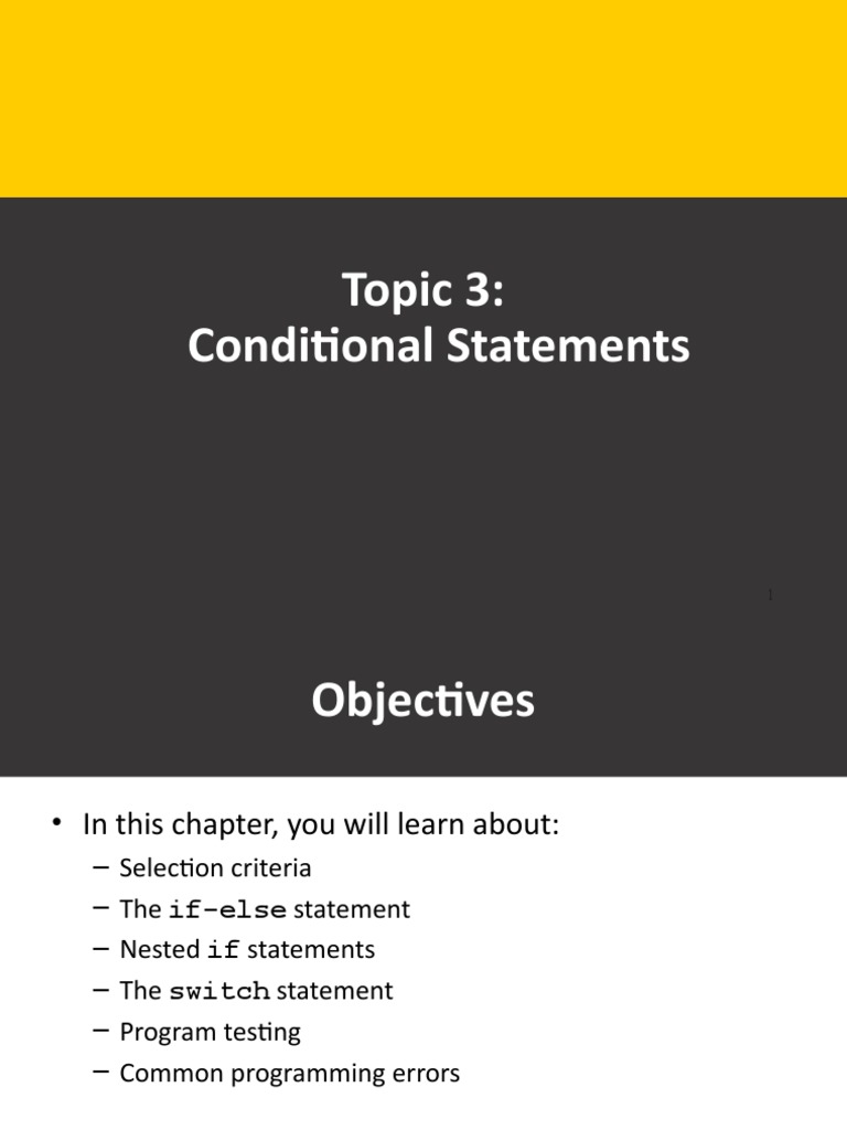 Week 4 - Conditional Statements | Download Free PDF | C++ | Computer Program