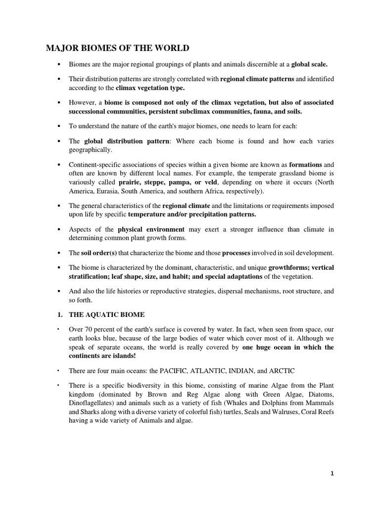 Biomes of The World | PDF | Desert | Savanna