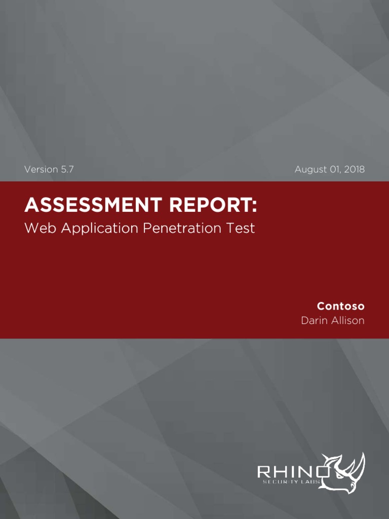 Assessment Report:: Web Application Penetration Test Web Application ...