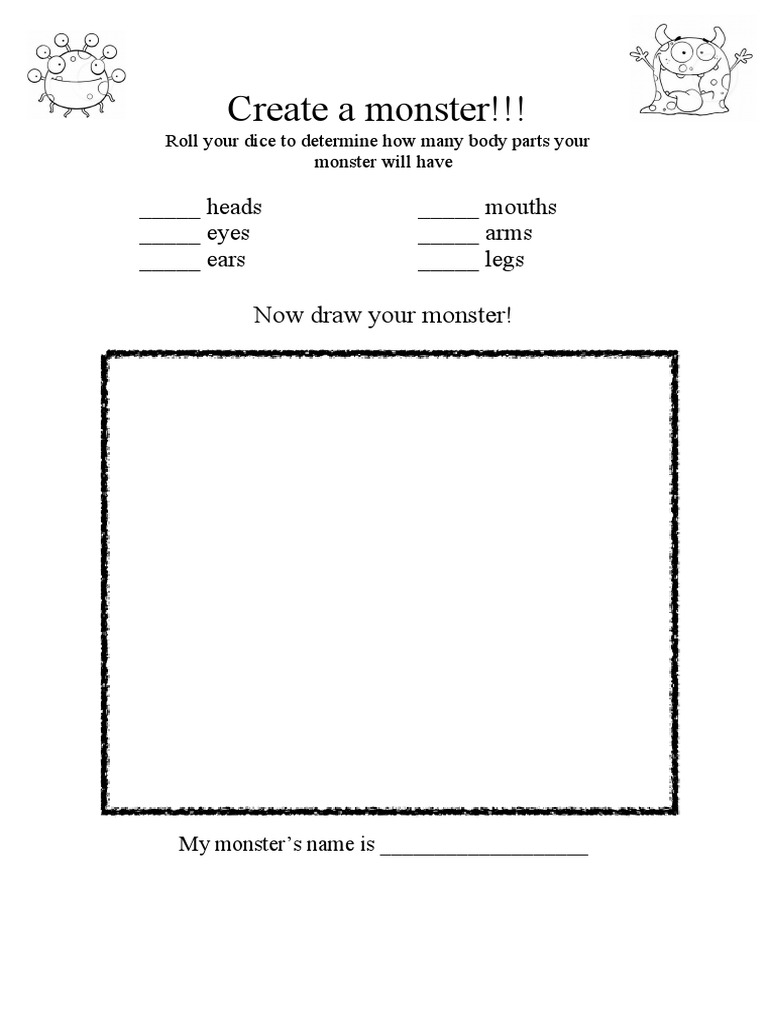 Create A Monster!!!: - Heads - Mouths - Eyes - Arms - Ears - Legs | PDF